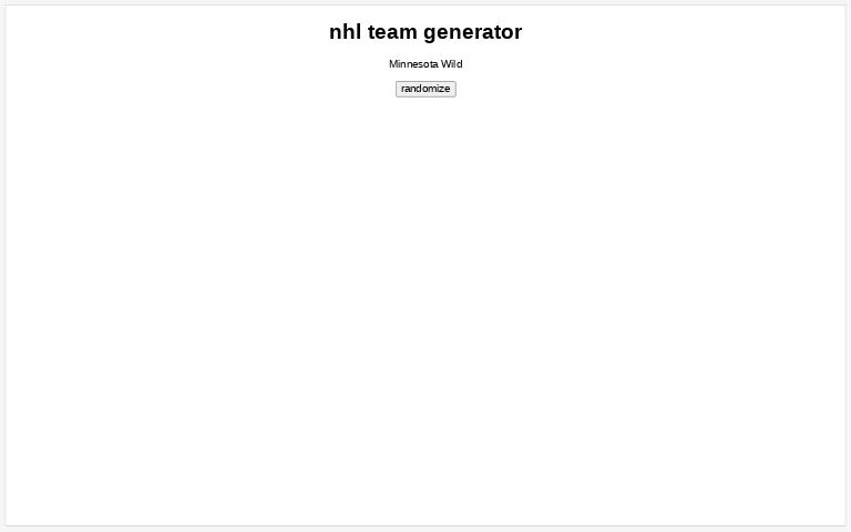 nhl team generator