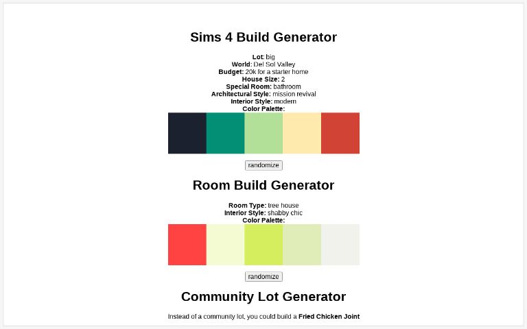 Sims 4 Build Generator