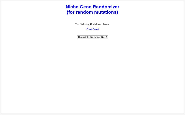 Niche Gene Randomizer (for random mutations) ― Perchance Generator