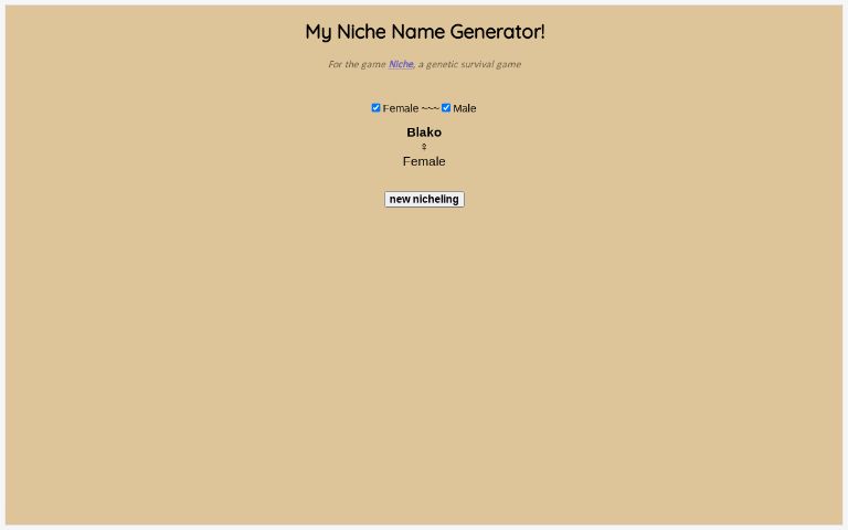 My Niche Name Generator!