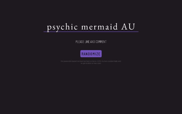 Arthouse Small-batch All-natural AUs ― Perchance Generator