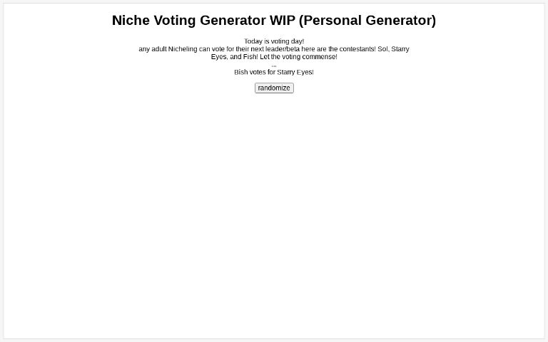 Niche Voting Generator WIP (Personal Generator)