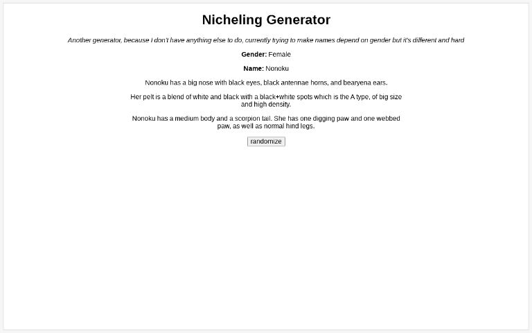 Nicheling Generator