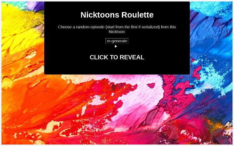 Nicktoons Roulette ― Perchance Generator