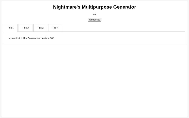 Nightmare's Multipurpose Generator
