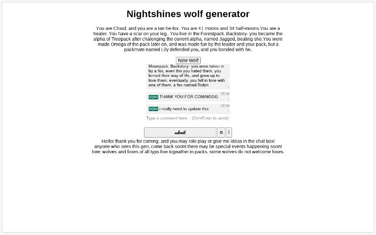 Nightshines wolf generator