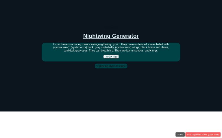 Nightwing Generator