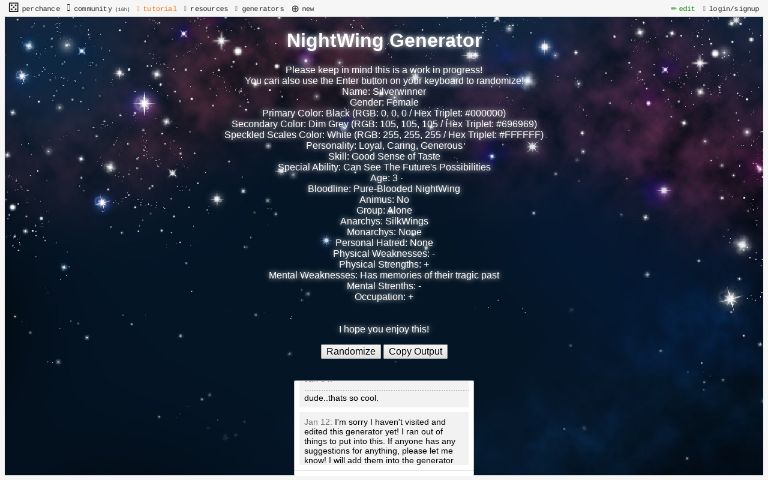 NightWing Generator