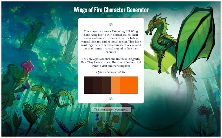 Wings of Fire Character Generator