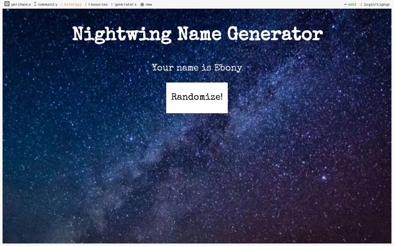 Nightwing Name Generator