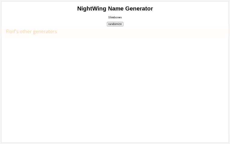NightWing Name Generator