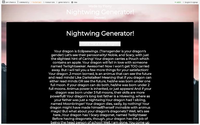 Nightwing Generator!