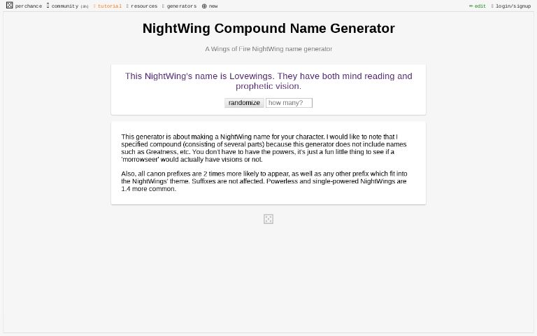 NightWing Compound Name Generator