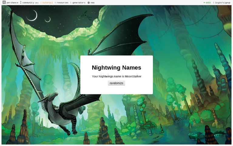 Nightwing Names ― Perchance Generator
