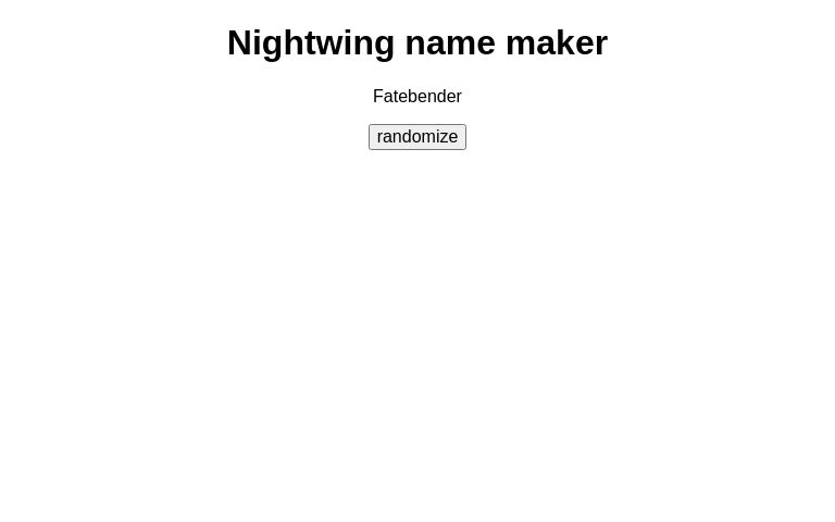 Nightwing name maker ― Perchance Generator