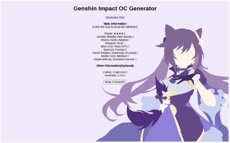 Genshin Impact OC Generator