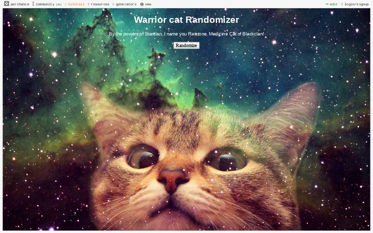 Warrior cat Randomizer ― Perchance Generator