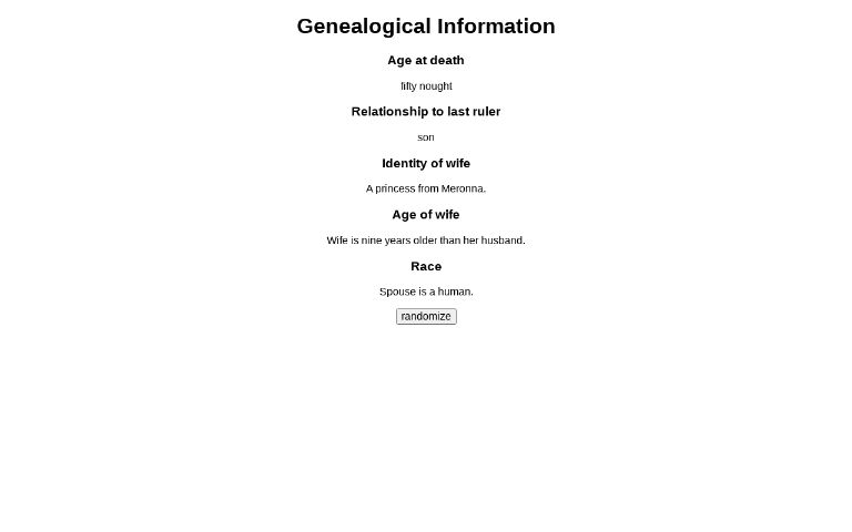 Genealogical Information ― Perchance Generator