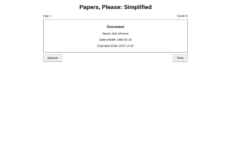 Papers, Please: Simplified ― Perchance Generator