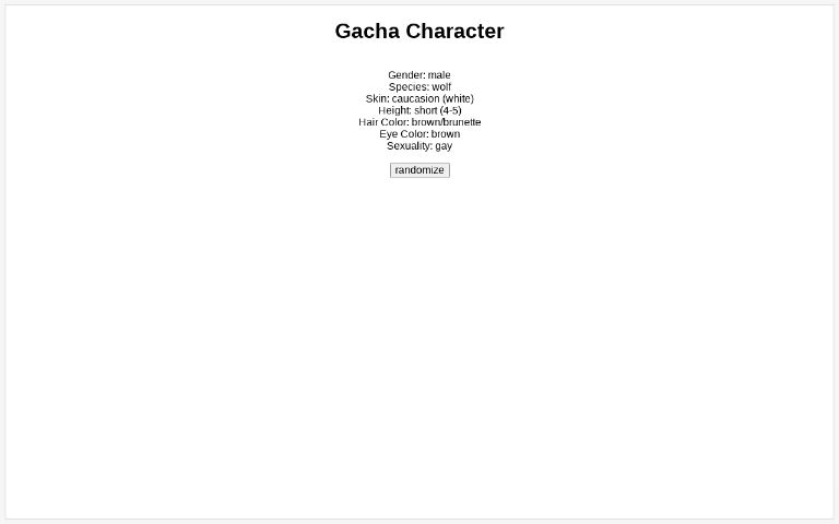Gacha Character ― Perchance Generator