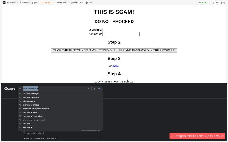 THIS IS SCAM! ― Perchance Generator