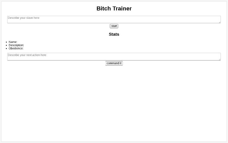 Bitch Trainer ― Perchance Generator