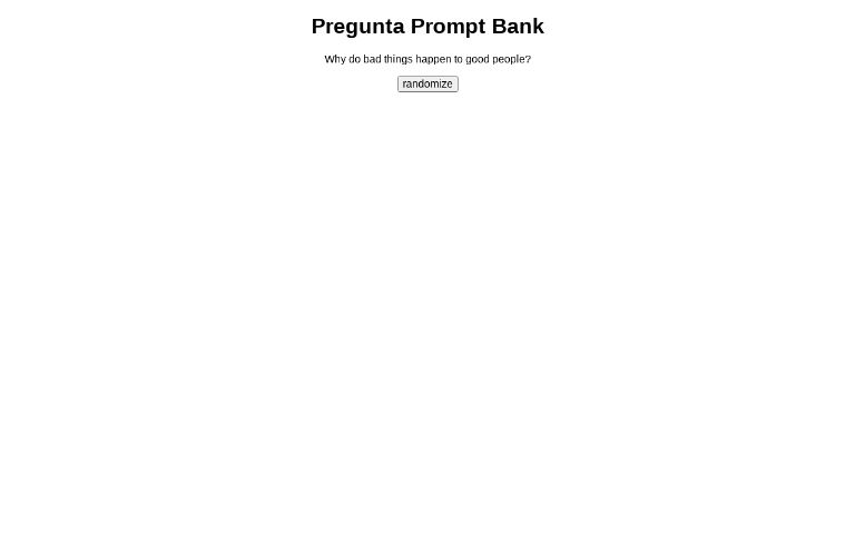 Pregunta Prompt Bank ― Perchance Generator
