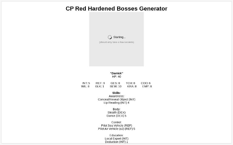 CP Red Hardened Bosses Generator