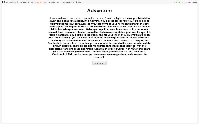 Adventure ― Perchance Generator
