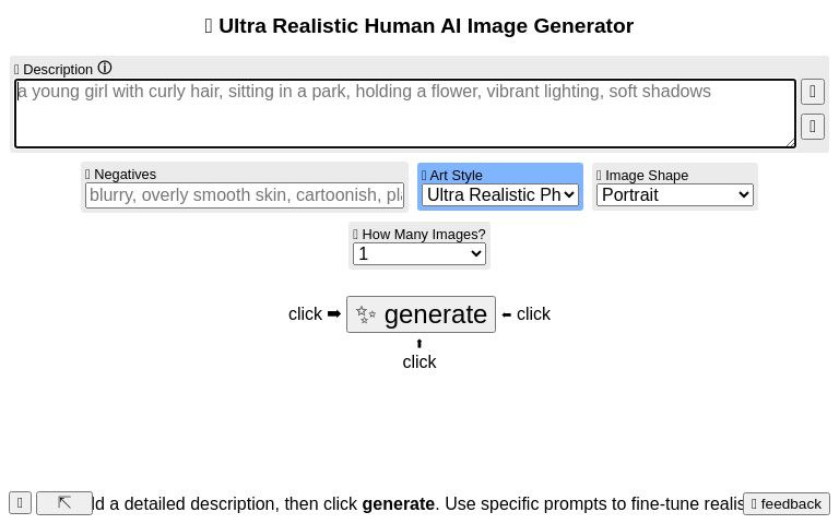 Ultra Realistic Human AI Image Generator