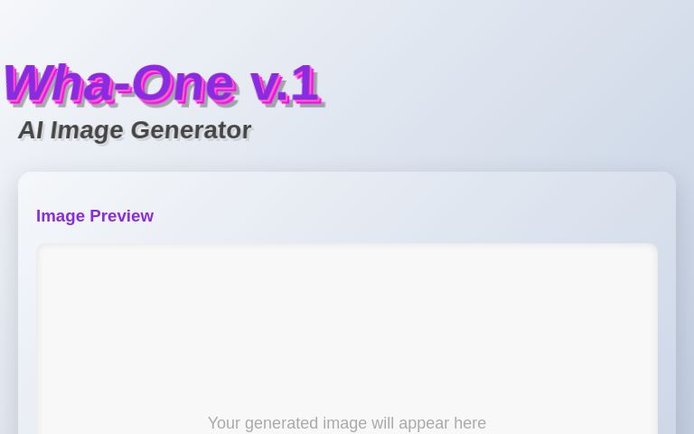 Wha-One v.1 ― Perchance Generator
