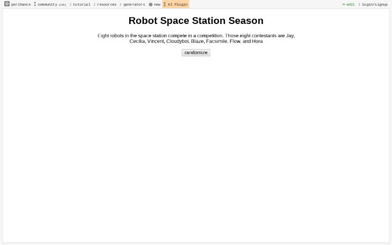 Robot Space Station Season ― Perchance Generator
