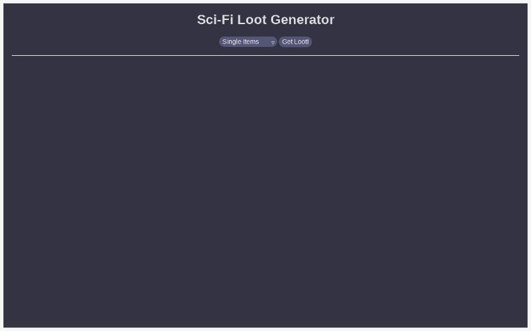 Sci-Fi Loot Generator