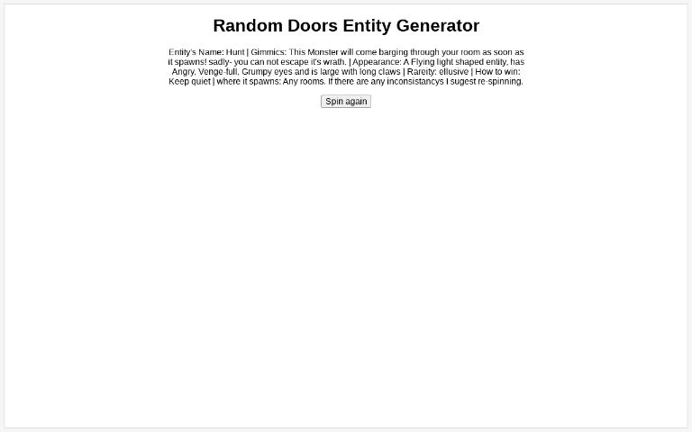 Random Doors Entity Generator