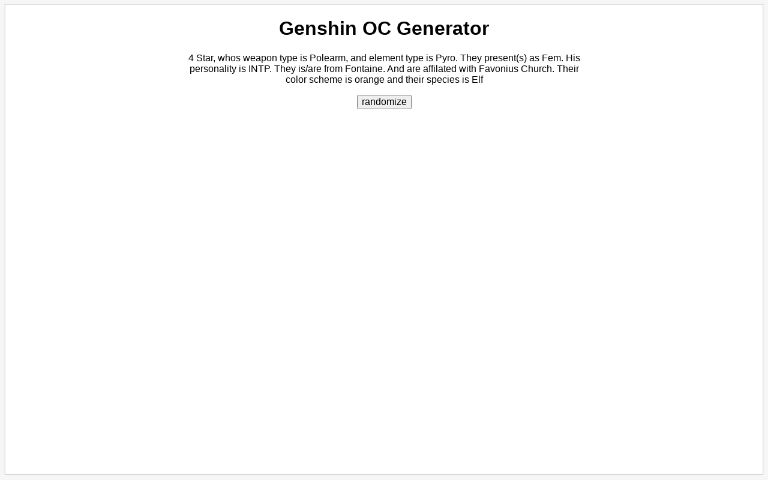 Genshin OC Generator