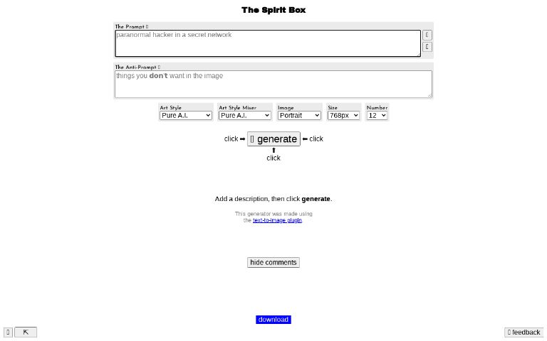 The Spirit Box ― Perchance Generator