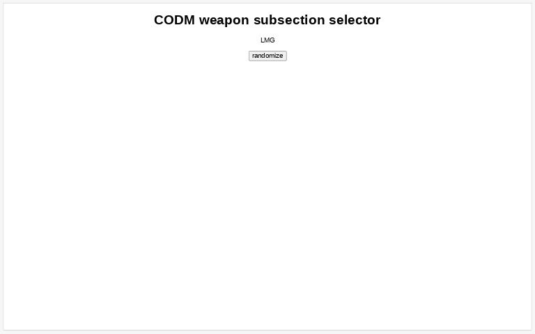 CODM weapon subsection selector ― Perchance Generator