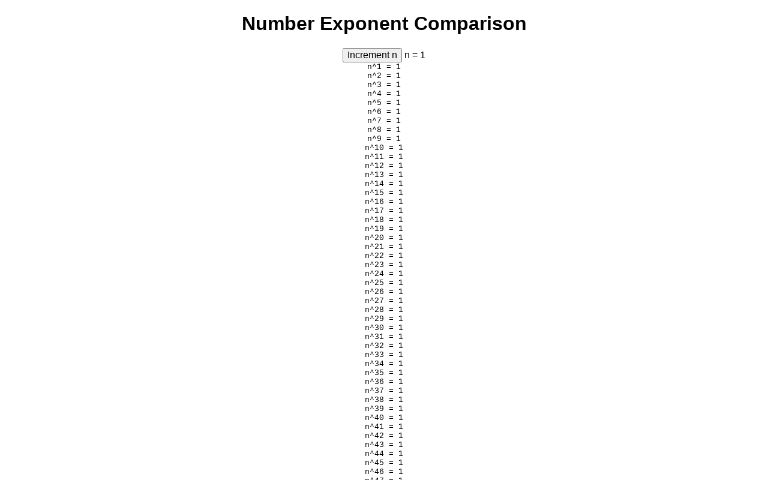 Number Exponent Comparison ― Perchance Generator