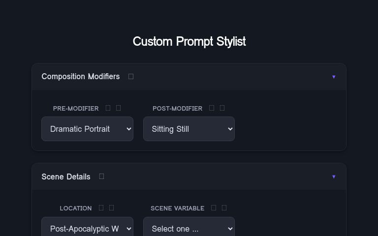 Custom Prompt Stylist ― Perchance Generator