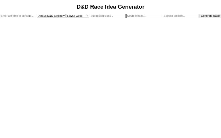 D&D Race Idea Generator