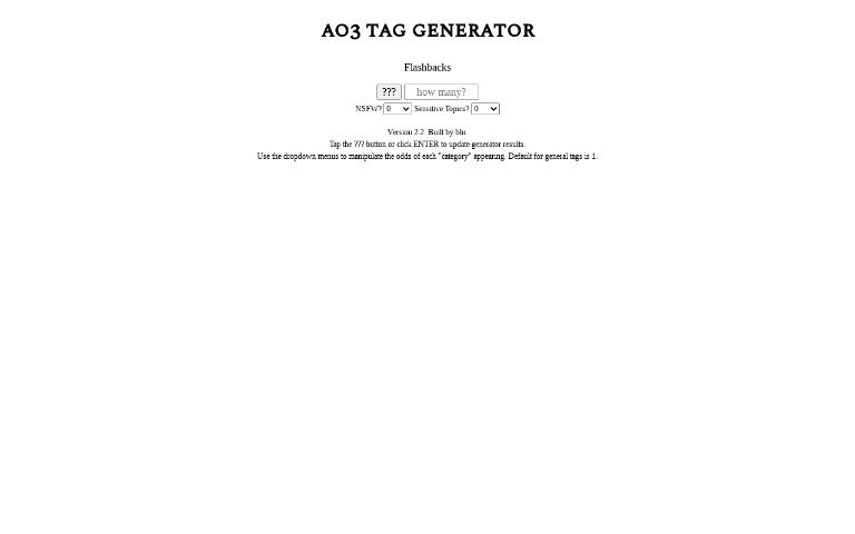 ao3 tag generator