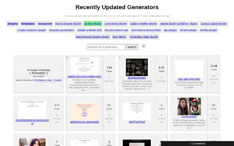 Recently Updated Generators
