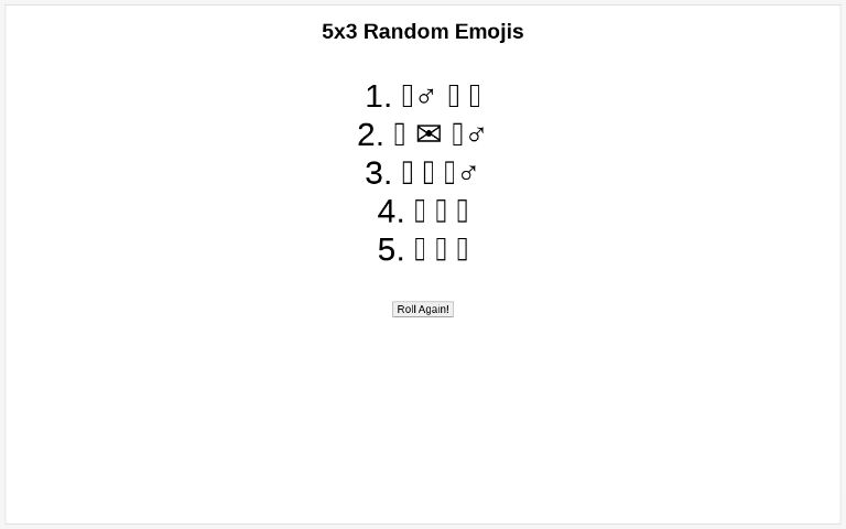 5x3 Random Emojis ― Perchance Generator