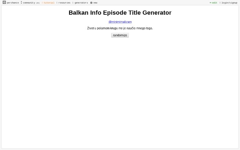 Balkan Info Episode Title Generator