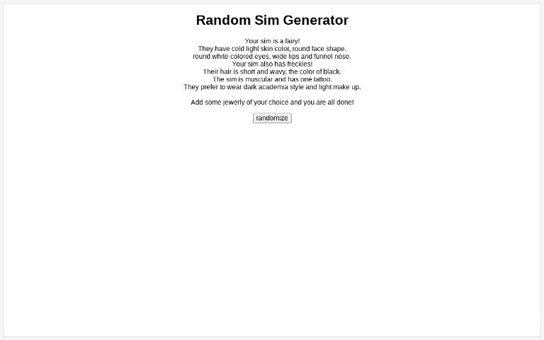 Random Sim Generator