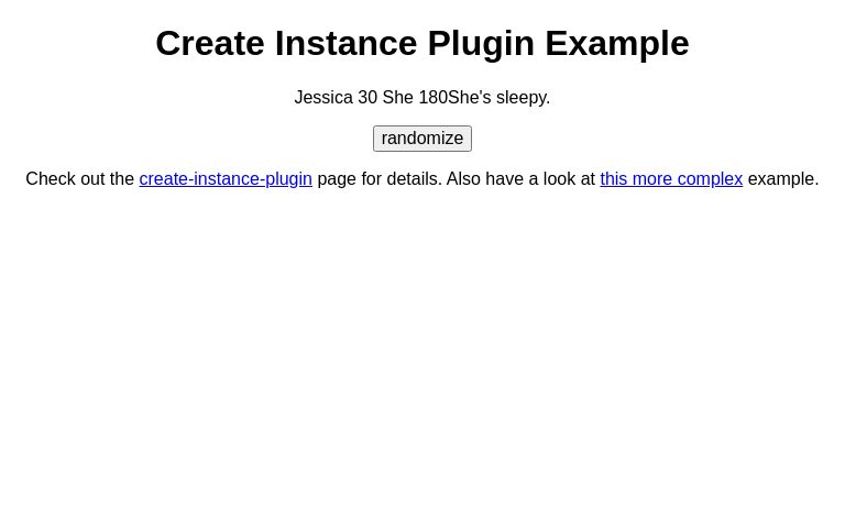 Create Instance Plugin Example