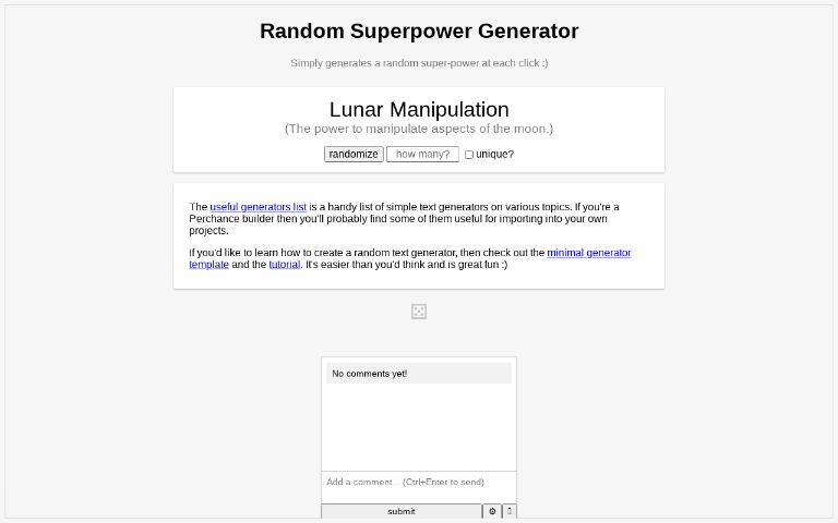 Random Superpower Generator