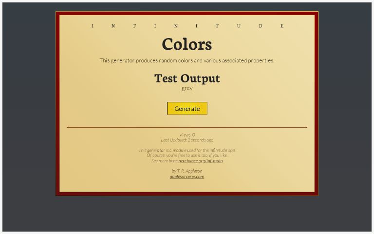 Infinitude: Colors ― Perchance Generator