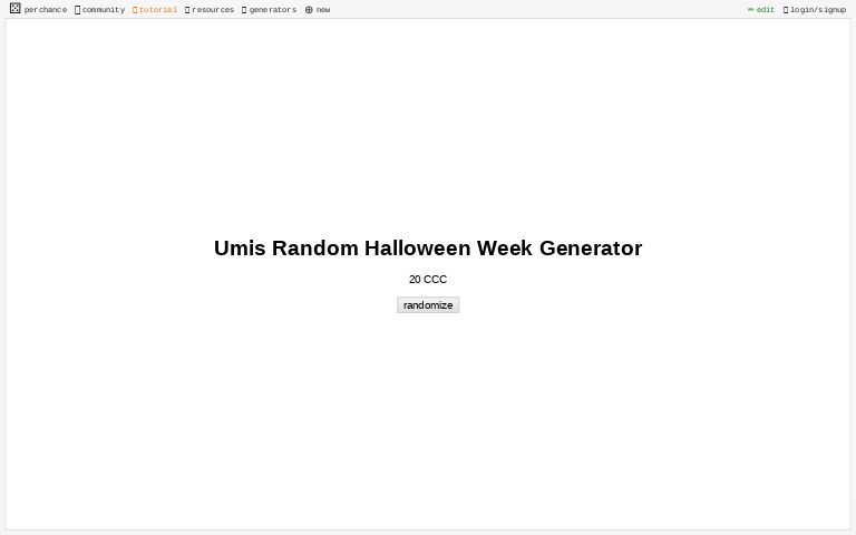 Umis Random Halloween Week Generator