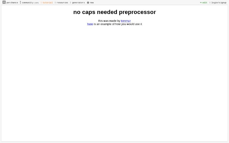 no caps needed preprocessor ― Perchance Generator